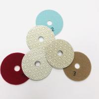 China 4 Inch 100mm 3 Step Wet Diamond Polishing Pads for Marble Granite Stone for sale
