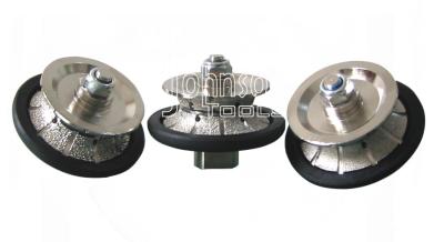 China 85mm Vacuum Brazed Full Bullnose Diamond Profile Wheel with M14 Thread for Stone Edge Shaping for sale