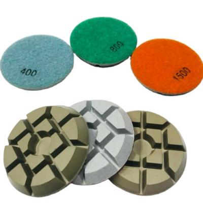 China 3 Inch Dry Diamond Polishing Pads for Concrete 50-3000 Grit Set for sale