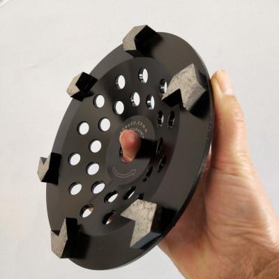 China 7 Inch 180mm V Shape Diamond Cup Concrete Grinding Wheel 22.23mm Arbor for sale