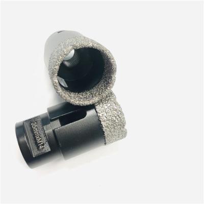 China 1-3/8 Inch 35mm Vacuum Brazed Diamond Core Drill Bit for Porcelain Tile M14 Thread for sale