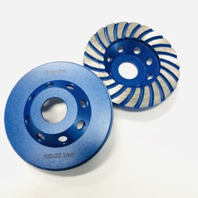China 4 inch 22.23mm Turbo Diamond Concrete Grinding Wheel for Granite Marble Stone for sale