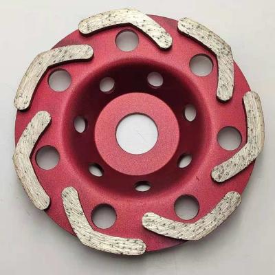 China 125mm Swirly Turbo L Type Diamond Cup Grinding Wheel for Concrete 22.23mm for sale