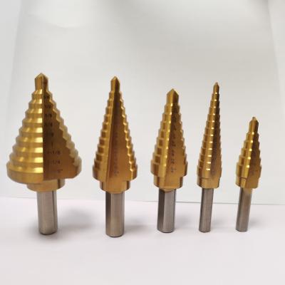 China HSS Titanium Nitride Coated Step Drill Bit Set - 6 to 12 Steps, 1/8