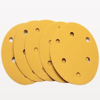 China 5 Inch 6 Hole Aluminum Oxide Sandpaper Discs for Floor Sander 100 Pack for sale