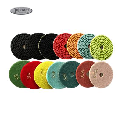 China 100mm 7 Step Marble Polishing Discs Diamond Resin Wet Pad for Stone Granite for sale