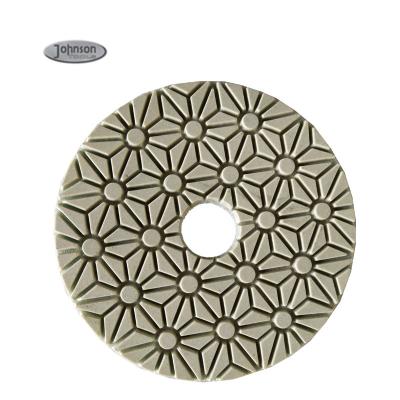 China 100mm 3 Step Granite Polishing Pads for Porcelain Ceramic Tiles Wet Use for sale