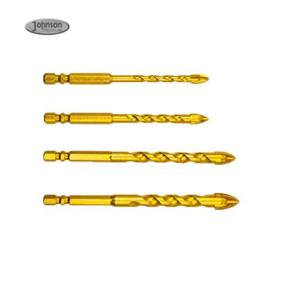 China Cemented Carbide Cross Head Glass Drill Bits Hex Shank 75-122mm for Tile Ceramic for sale