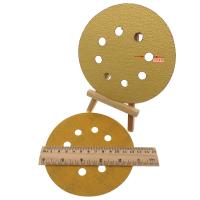 China 8 Hole 125mm Yellow Hook and Loop Orbital Sander Diamond Pads for Car Paint Wood for sale