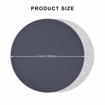 China 6 Inch Aluminum Oxide Hook and Loop Sandpaper Sheets 150mm for Automotive Floor Buffer Polishing for sale