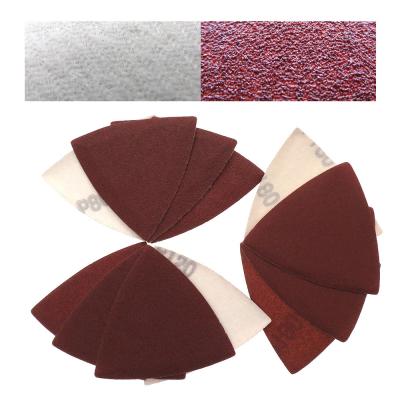 China 80mm Triangle Red Aluminum Oxide Multi Tool Sand Paper Disc Pad for Automotive Paint Removal for sale