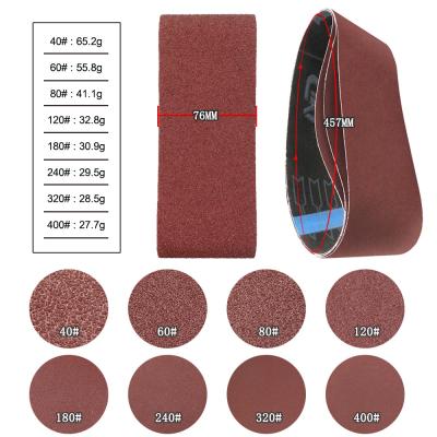 China Aluminum Oxide Sanding Belt 75x457mm 40-180 Grit for Belt Sanders Wood Metal for sale