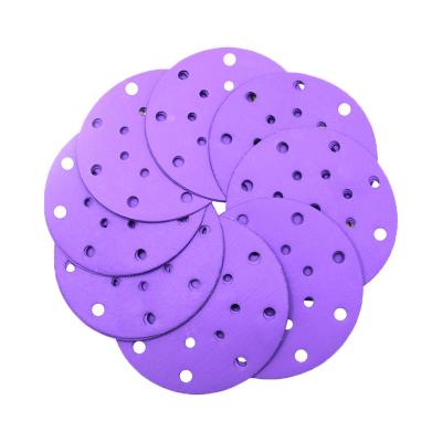 China Porous Hookit 150mm Aluminum Oxide Hook and Loop Sanding Disc Wet Dry for Car Paint for sale