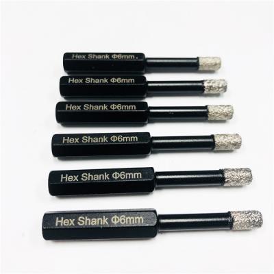 China OD 6mm Vacuum Brazed Diamond Core Bits For Porcelain Tile for sale