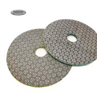 China 4 Inch Diamond Metal Polishing Pad Triangle Pattern Wet Use for Granite Marble Stone Wood for sale