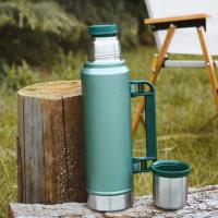 China American Style Large-Capacity Stainless Steel Vacuum Water Bottle Thermos 1 L with Handle for sale
