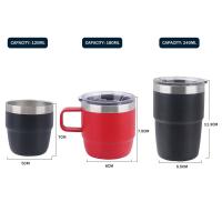 China Sustainable Ceramic Lined Espresso Cups 6oz Double Wall 304 Stainless Steel Coffee Cup for sale