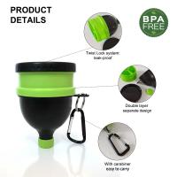 China Food 4 OZ/120Ml Protein Powder Funnel with Keychain Portable and Convenient Dispenser for sale