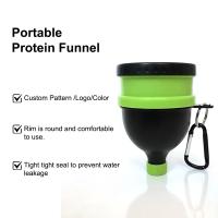 China Food 4 OZ/120Ml Protein Powder Funnel with Keychain Portable and Convenient Dispenser for sale