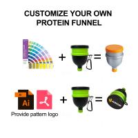 China Food 4 OZ/120Ml Protein Powder Funnel with Keychain Portable and Convenient Dispenser for sale