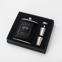 China 304 Stainless Steel Hip Flask Set for Alcohol Matte Black Capacity 1oz 2oz 3oz 4oz 5oz for sale