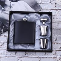 China 304 Stainless Steel Hip Flask Set for Alcohol Matte Black Capacity 1oz 2oz 3oz 4oz 5oz for sale