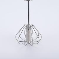 China Customized Color Hand Push Mixer Cream Whipper Rotating Semi-Automatic Stainless Steel Egg Beater for sale