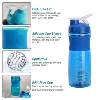 China Stainless Steel Ball Portable BPA Free Gym Plastic Protein Shaker Bottle for Sports for sale