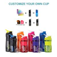 China Stainless Steel Ball Portable BPA Free Gym Plastic Protein Shaker Bottle for Sports for sale