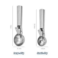 China Kitchen Tools Stainless Steel Ice Cream Scoop with Easy Trigger Custom Logo and 4.8*18cm for sale