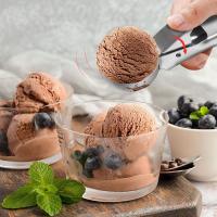 China Kitchen Tools Stainless Steel Ice Cream Scoop with Easy Trigger Custom Logo and 4.8*18cm for sale