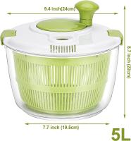 China Comfortable Handle 5L Large Lettuce Salad Spinner Dryer With Customized Logo Acceptable for sale