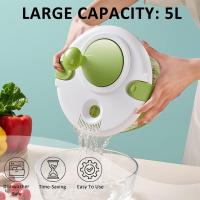 China Comfortable Handle 5L Large Lettuce Salad Spinner Dryer With Customized Logo Acceptable for sale