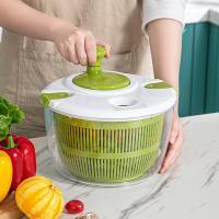 China Comfortable Handle 5L Large Lettuce Salad Spinner Dryer With Customized Logo Acceptable for sale