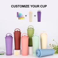 China Straw Stainless Steel Insulated Tumbler with Ceramic Coating Liner and Silicone Base for sale