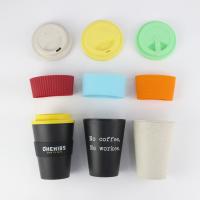 China 12oz 350ml PP Silicone Cover Bamboo Fiber Reusable Coffee Mug with Lid An Ideal Giveaway Item for sale