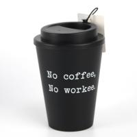 China 12oz 350ml PP Silicone Cover Bamboo Fiber Reusable Coffee Mug with Lid An Ideal Giveaway Item for sale