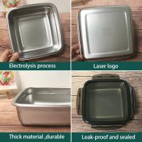 China Rectangle 400/750/1200ml Stainless Steel Bento Lunch Box Set with Locking Lids and Durable for sale