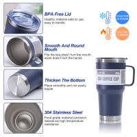 China Leakproof Double Walled Metal Cup with Handle Lid and Straw Enjoy Your Coffee Anytime for sale