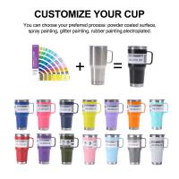 China Leakproof Double Walled Metal Cup with Handle Lid and Straw Enjoy Your Coffee Anytime for sale