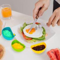 China 10g Vinegar Tomato Dip Clips Seasoning Dish Plastic Dip Clip Bowl For Plate Holder for sale
