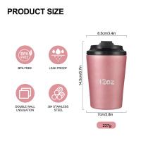 China 12oz Travel Reusable Coffee Cup Mug Insulated Thermal Stainless Steel Tumbler Higher for sale