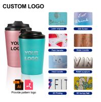 China 12oz Travel Reusable Coffee Cup Mug Insulated Thermal Stainless Steel Tumbler Higher for sale