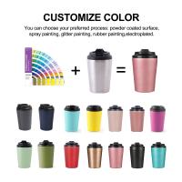 China 12oz Travel Reusable Coffee Cup Mug Insulated Thermal Stainless Steel Tumbler Higher for sale