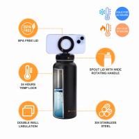 China Equipped Anti-corrosion Coating Stainless Steel and Plastic Magnetic Gym Water Bottle for sale