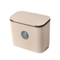 China Restaurants Anti-odor Wall Mounted Hanging Slide Cover Trash Can Plastic Rubbish Bin for sale