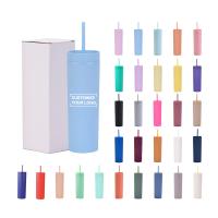 China 186g Customized Acrylic Pastel Colored Tumblers 16oz Reusable Plastic Cups with Straw for sale