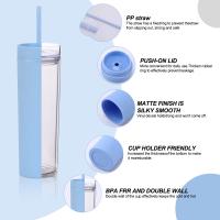 China 186g Customized Acrylic Pastel Colored Tumblers 16oz Reusable Plastic Cups with Straw for sale