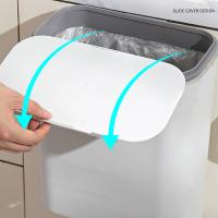 China Rolling Cover Type Wall Mounted Storage Bucket Garbage Can Plastic Rubbish Waste Bin for sale