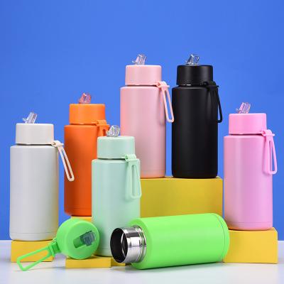 China 304 Stainless Steel Eco-Friendly 32oz Double Wall Insulated Water Bottle with Straw for sale